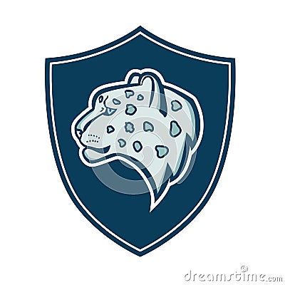 The Head Of The Profile Of The Snow Leopard Coat Of Arms. Vector ...