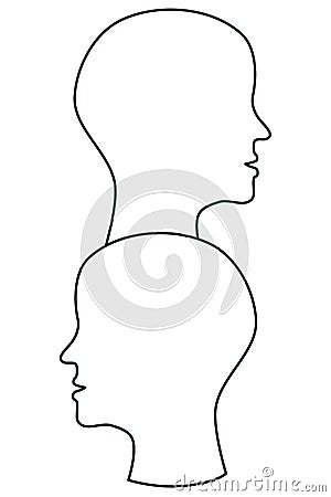 Stacked Empty Heads Silhouette Royalty-Free Stock Image | CartoonDealer ...