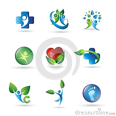 Health Logos Cartoon Vector | CartoonDealer.com #19655753