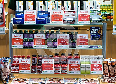 Natural Health Food Supplements Shop Window Display Editorial ...