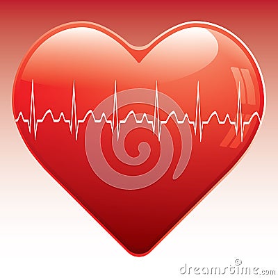 Heart With Ekg . Cartoon Vector | CartoonDealer.com #27929751