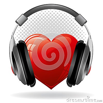 Heart With Headphones Stock Photos - Image: 22739613