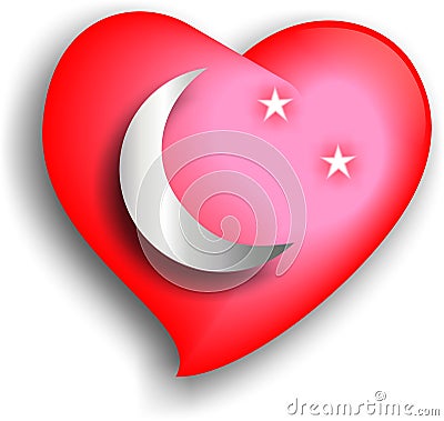 Heart, Moon And Stars Royalty Free Stock Image - Image: 9740876
