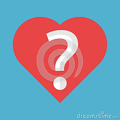 Heart With Question Mark Vector Illustration | CartoonDealer.com #89597852