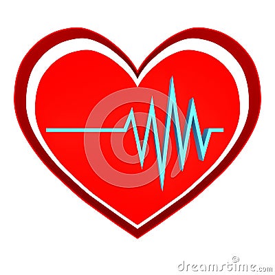 Heart Rhythm Logo. Pulse Simbol - 3D Render Royalty-Free Stock Photo ...
