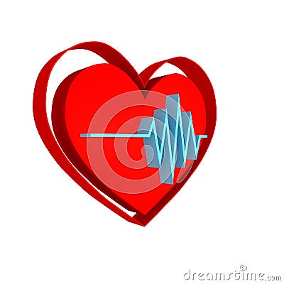 Heart Rhythm Logo. Pulse Simbol - 3D Render Stock Photo | CartoonDealer ...
