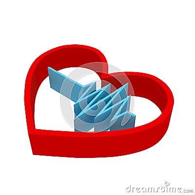 Heart Rhythm Logo. Pulse Simbol - 3D Render Stock Photography ...