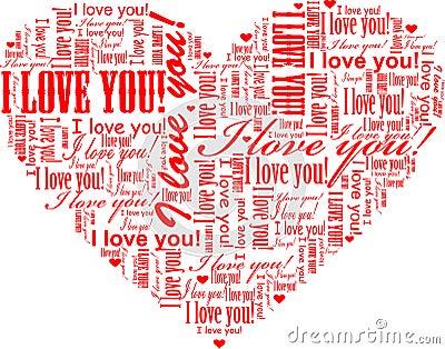 Heart Shaped I Love You Word Cloud Stock Vector - Image: 83201270