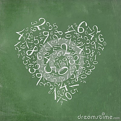 Heart Shaped Simple Numbers Royalty Free Stock Image - Image: 16050496