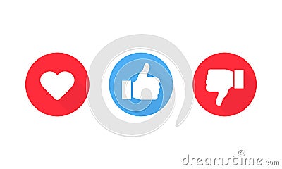 Heart Thumb Up And Thumb Down Symbol. Like And Dislike Icon. Vector EPS ...