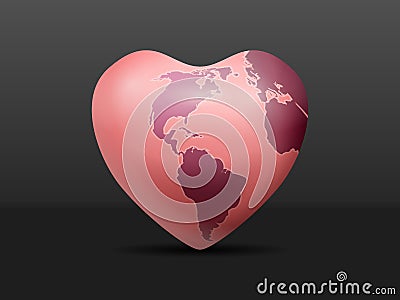Heart World Map Vector Illustration | CartoonDealer.com #239539368