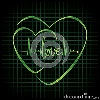 Heartbeat Love Text And Heart Symbol Stock Photos - Image: 35814233