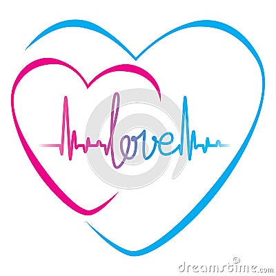 Heartbeat Love Text And Heart Symbol Stock Images - Image: 35814834