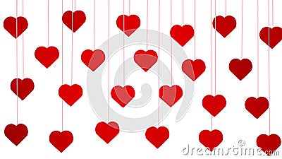 Hearts Hanging on a Rope Loop Animation Stock Video - Video of design ...