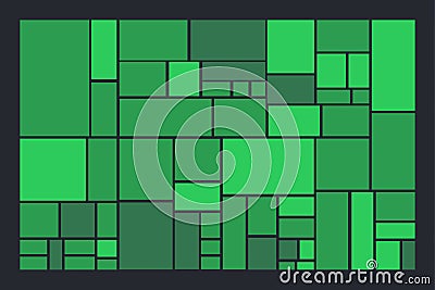 Heat Map Chart. Green Treemap Graph Template. Vector Illustration ...