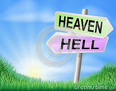 Heaven Or Hell Sign Concept Stock Vector - Image: 42270134