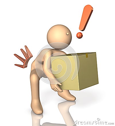 So With A Heavy Load, He Became Strained Back. Stock Photography ...