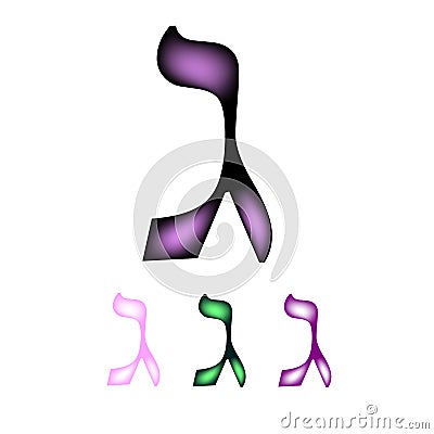 Hebrew Font. The Hebrew Language. The Letter Gimel. Vector Illustration ...