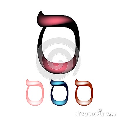 Hebrew Font. The Hebrew Language. The Letter Samech. Vector ...