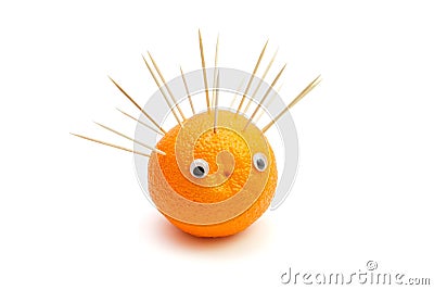 Hedgehog Of Orange And Toothpicks Royalty Free Stock Image - Image: 9090526