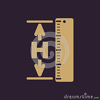 The Height Icon. Altitude, Elevation, Level, Hgt Symbol. Flat Vector ...
