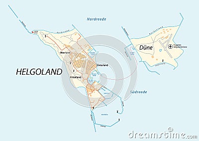 Helgoland, Heligoland, Germany Vector Map | CartoonDealer.com #124245427