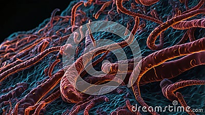 Helicobacter Pylori: A Microscopic View Of Spiral Bacteria Stock Photo ...