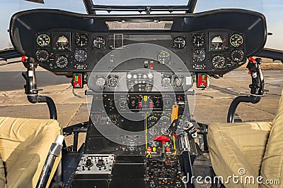 Helicopter Cockpit - Puma SA-330 Stock Photo - Image: 59094597