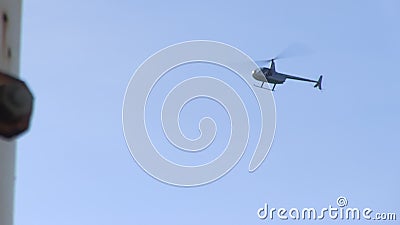 Helicopter on the sky shot stock footage. Video of transportation ...