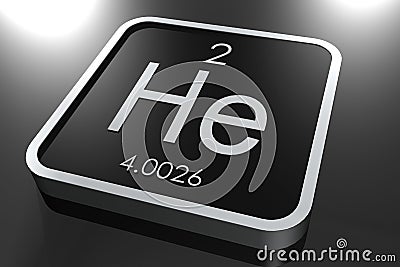 Helium Element From Periodic Table On Black Square Block Royalty-Free ...