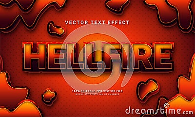 Hellfire 3d Text Style Effect Themed Red Hot Cartoon Vector ...