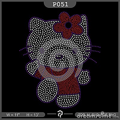 Hello Kitty Rhinestones Pattern Editorial Image | CartoonDealer.com ...