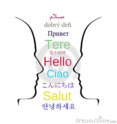 Hello. Learn Study Speak Modern Languages Stock Illustration - Image ...