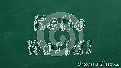 Hello World! stock video. Video of code, font, chalk - 148439251