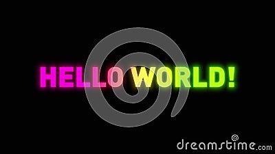 Hello World Message with Glow Effect Stock Video - Video of glitter ...