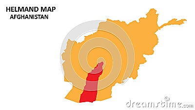 Helmand State And Regions Map Highlighted On Afghanistan Map Vector ...