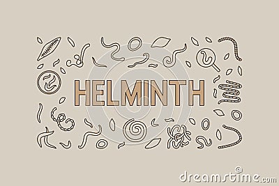Helminth Vector Concept Creative Horizontal Banner Or Illustration ...