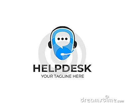 Helpdesk Logo Template. Support Service Vector Design | CartoonDealer ...