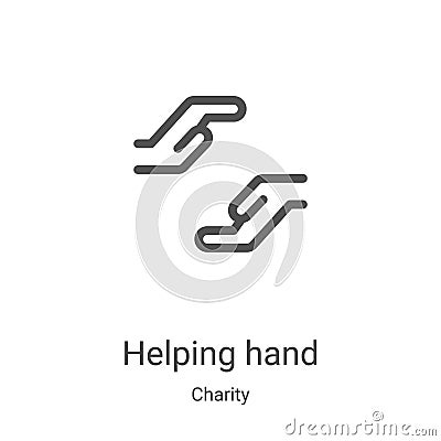 Helping Hand Icon Vector From Charity Collection. Thin Line Helping ...