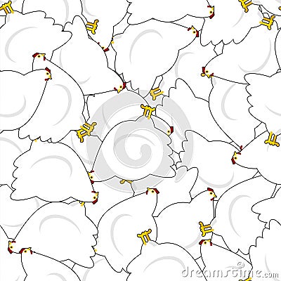 Hen Pattern Seamless. Chicken Background. Farm Bird Texture Vector ...