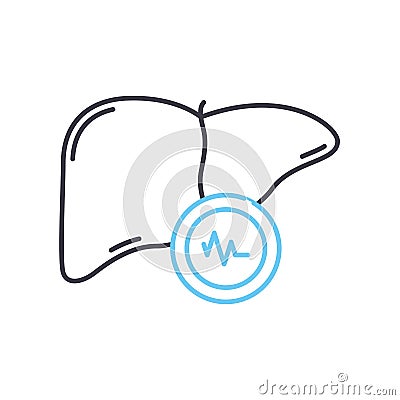 Hepatits Line Icon, Outline Symbol, Vector Illustration, Concept Sign ...