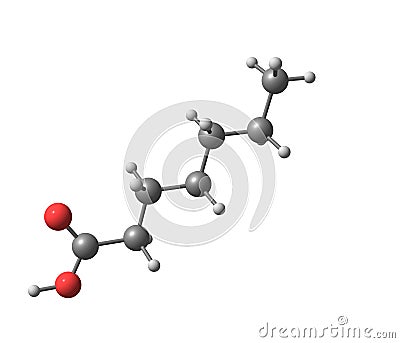Heptanoic (enanthic) Acid Molecule Isolated On White Stock Photography ...