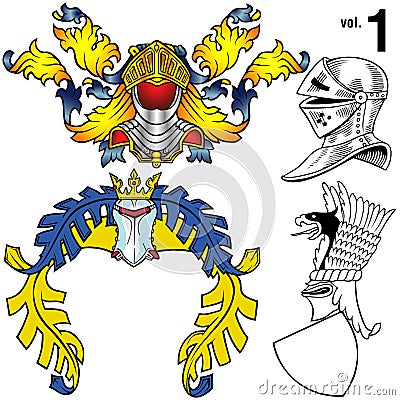 Heraldic Helmets Vol.1 Royalty Free Stock Photo - Image: 1829455