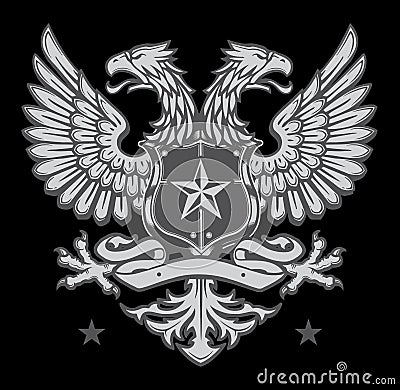 Double Headed Heraldic Eagle Crest Stock Photography - Image: 29926492