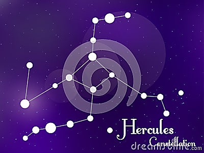 Hercules Constellation. Starry Night Sky. Cluster Of Stars, Galaxy ...