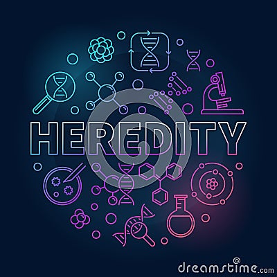 Heredity Vector Circular Colorful Linear Illustration | CartoonDealer ...