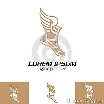 Hermes Winged Sandal Or Winged Leg Symbol Vector | CartoonDealer.com ...
