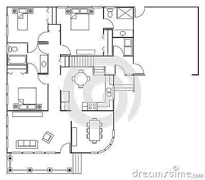 Het Huis Van Het Vloerplan Royalty-vrije Stock Foto's - Afbeelding ...