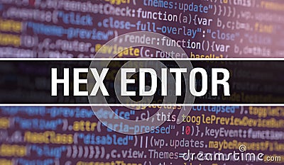 Hex Editor With Abstract Technology Binary Code Background.Digital Binary Data And Secure Data ...