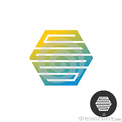 Hex Tech Construction Logo Cartoon Vector | CartoonDealer.com #82036845